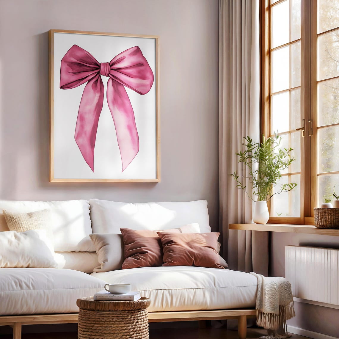 Bow Ribbon Wall Art Trendy Girly Cool Decor Retro Printable Aesthetic ...