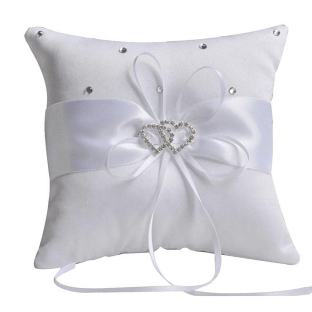 Bow Ring Pillow, European Style Wedding Engagement, Double Heart Ribbon ...