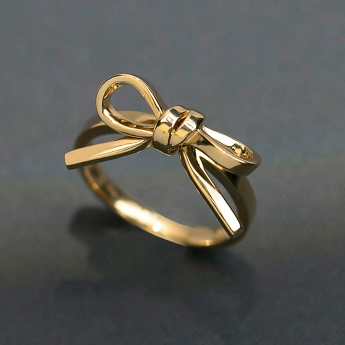 Bow Ring for Women Dainty Gold Bowknot Rings Pink Bow Ribbon Ring ...
