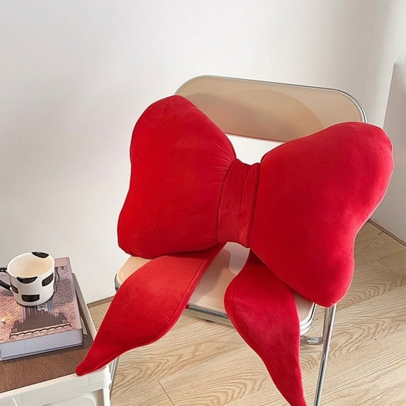 Bow Shaped Throw Pillow - Red Sofa Bed Headboard Decoration Cushion ...