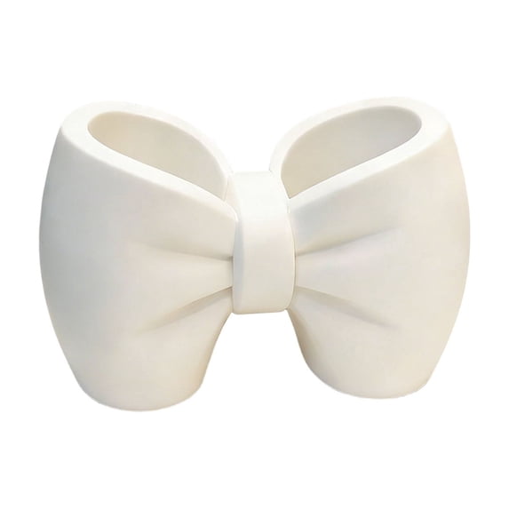 Bow-Shaped Toothbrush Pen Storage Box - 2 Compartment Plastic Organizer ...