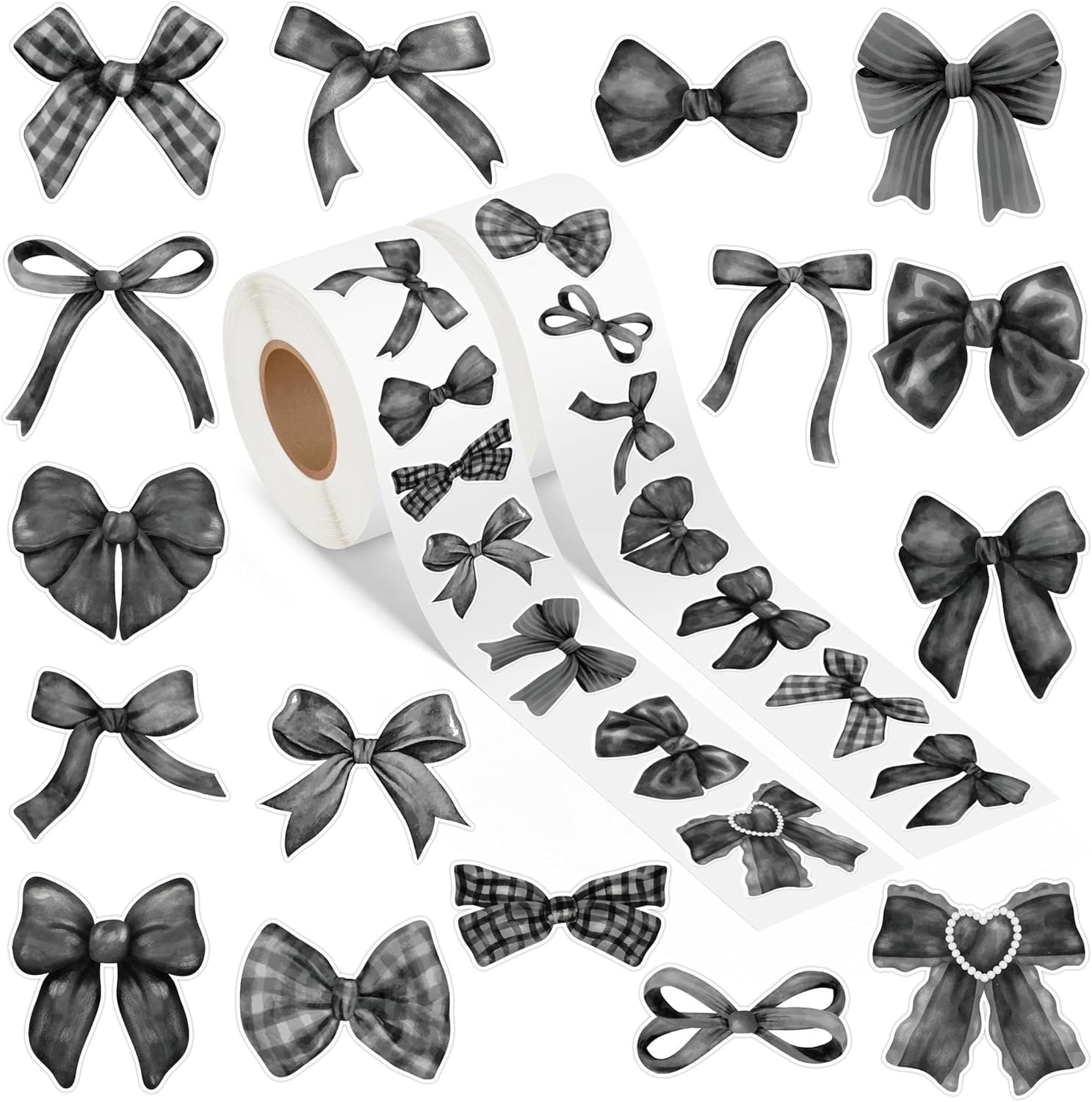 Bow Stickers 1000Pcs Self-Adhesive Label Decals for Craft Envelope Card ...