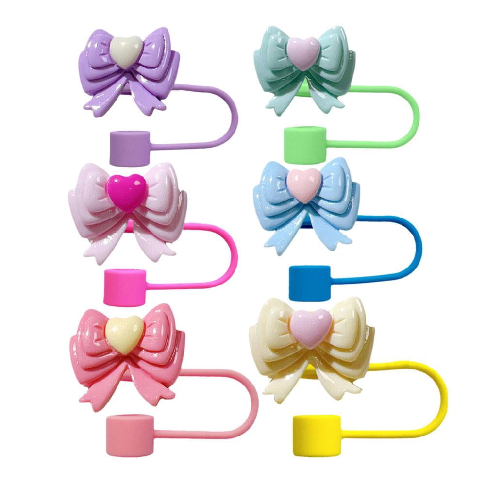 Bow Straw Covers Bowknot Portable Drinking Straw Tips Cover For Cup ...