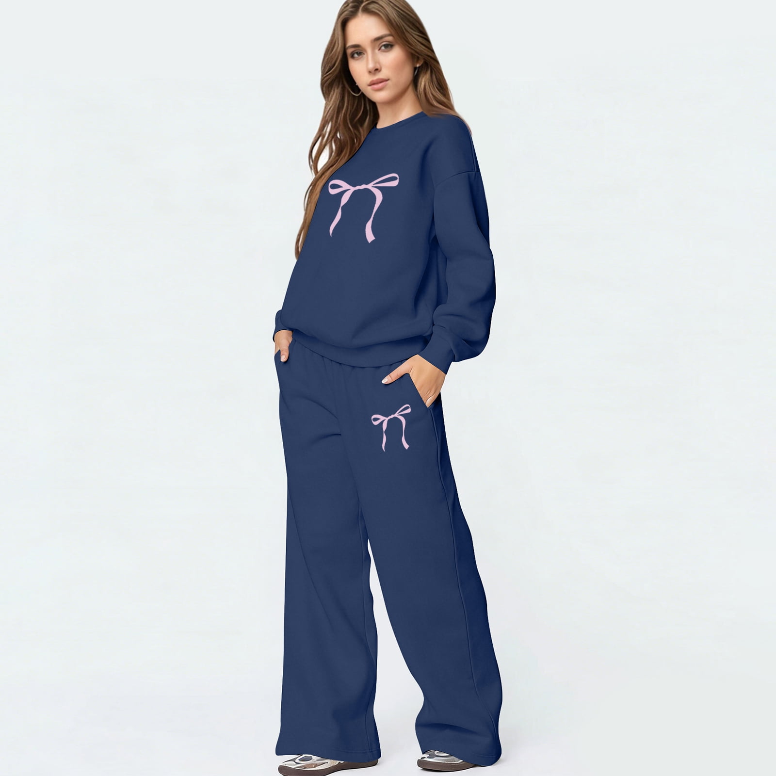 Bow Sweatpants Set Bow Hoodie Set Bow Sweatsuit Bow Matching Sweat Sets ...