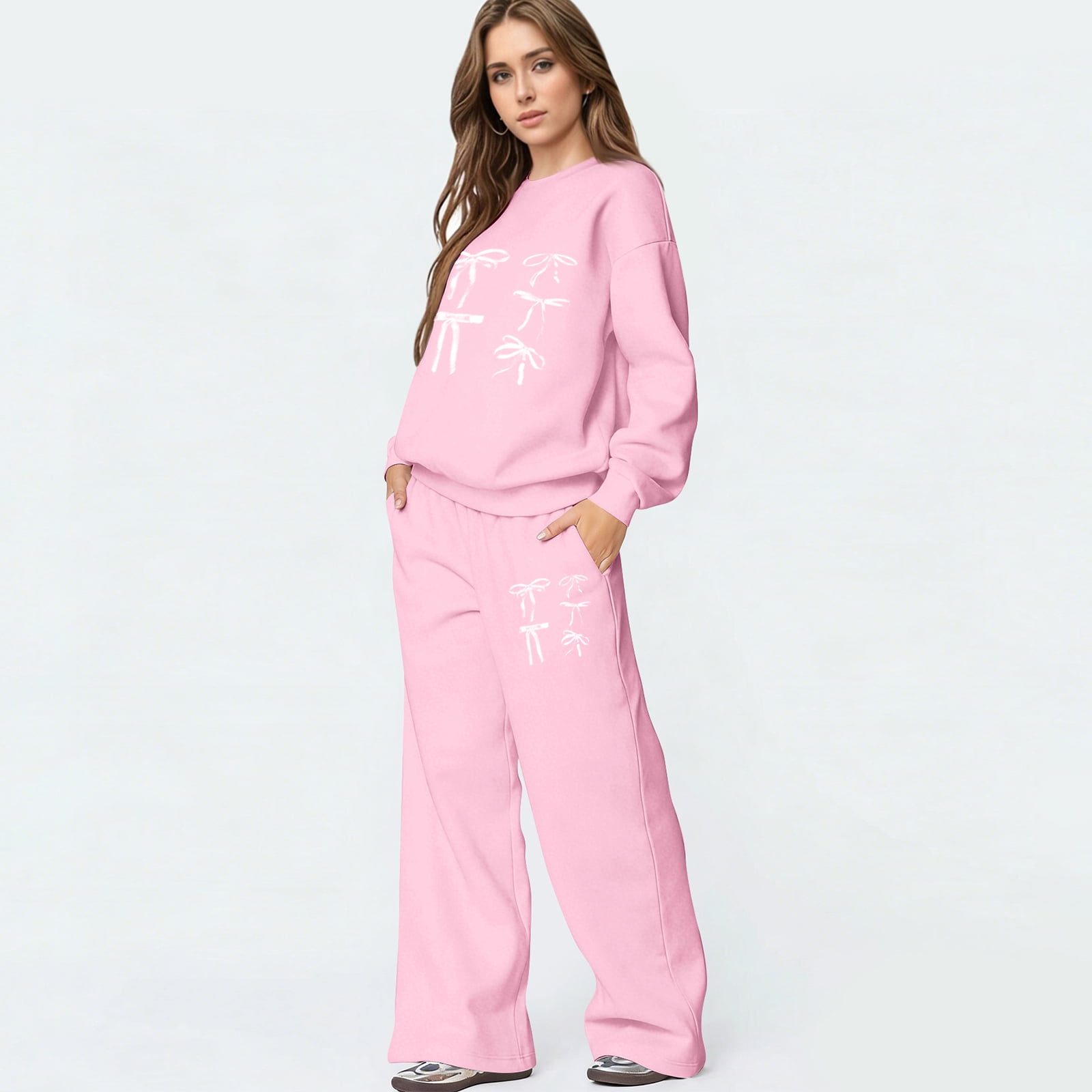 Bow Sweatpants Set Bow Hoodie Set Bow Sweatsuit Bow Matching Sweat Sets ...