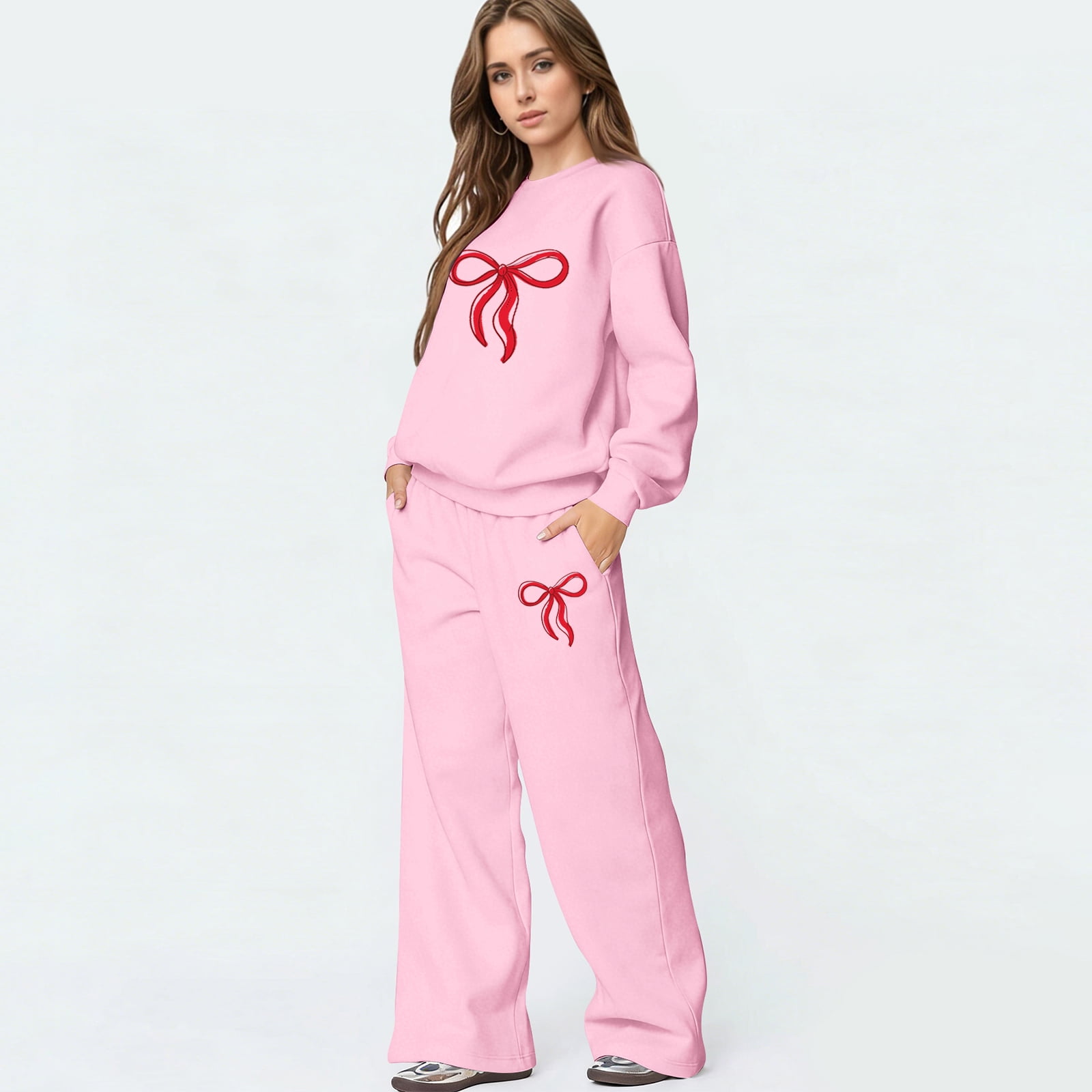 Bow Sweatpants Set Bow Hoodie Set Bow Sweatsuit Bow Matching Sweat Sets ...