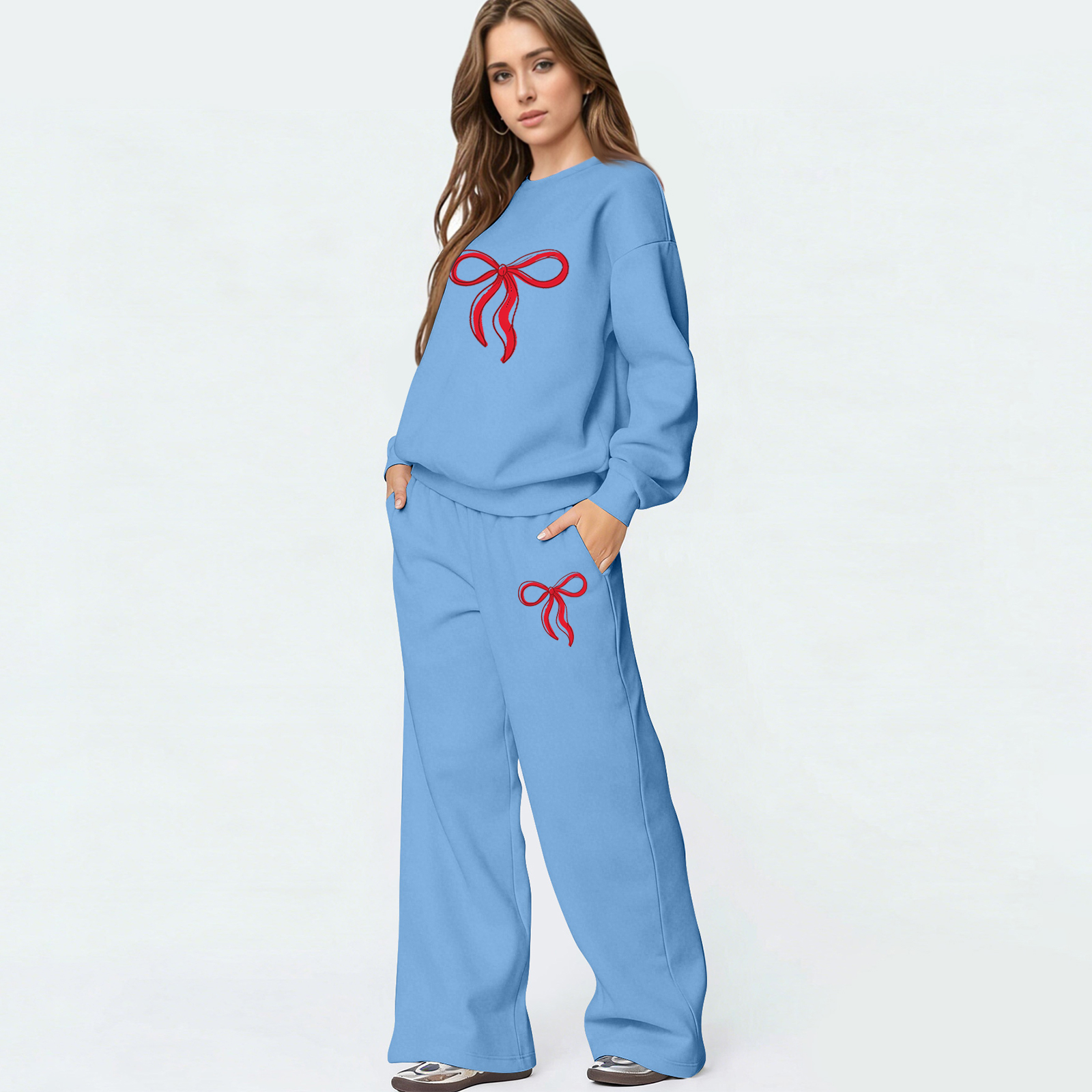 Bow Sweatpants Set Bow Hoodie Set Bow Sweatsuit Bow Matching Sweat Sets ...