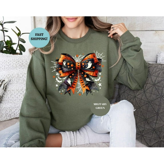Bow Sweatshirt: Spooky Coquette Fall Sweater TSHIRT All Size S-5XL ...