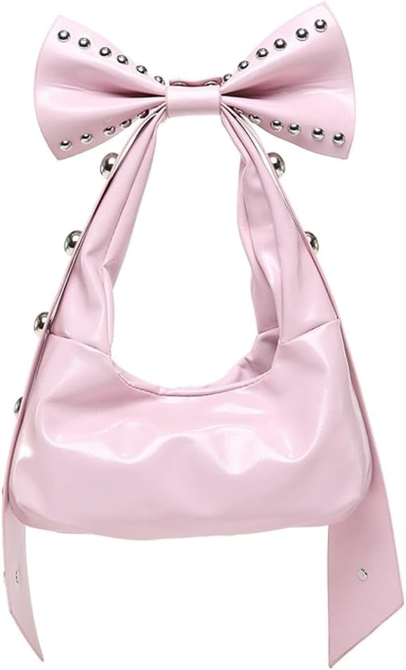Bow-Tie Hobo Bags Women 2025 Trendy Y2k Rivet Shoulder Bags Bowknot ...