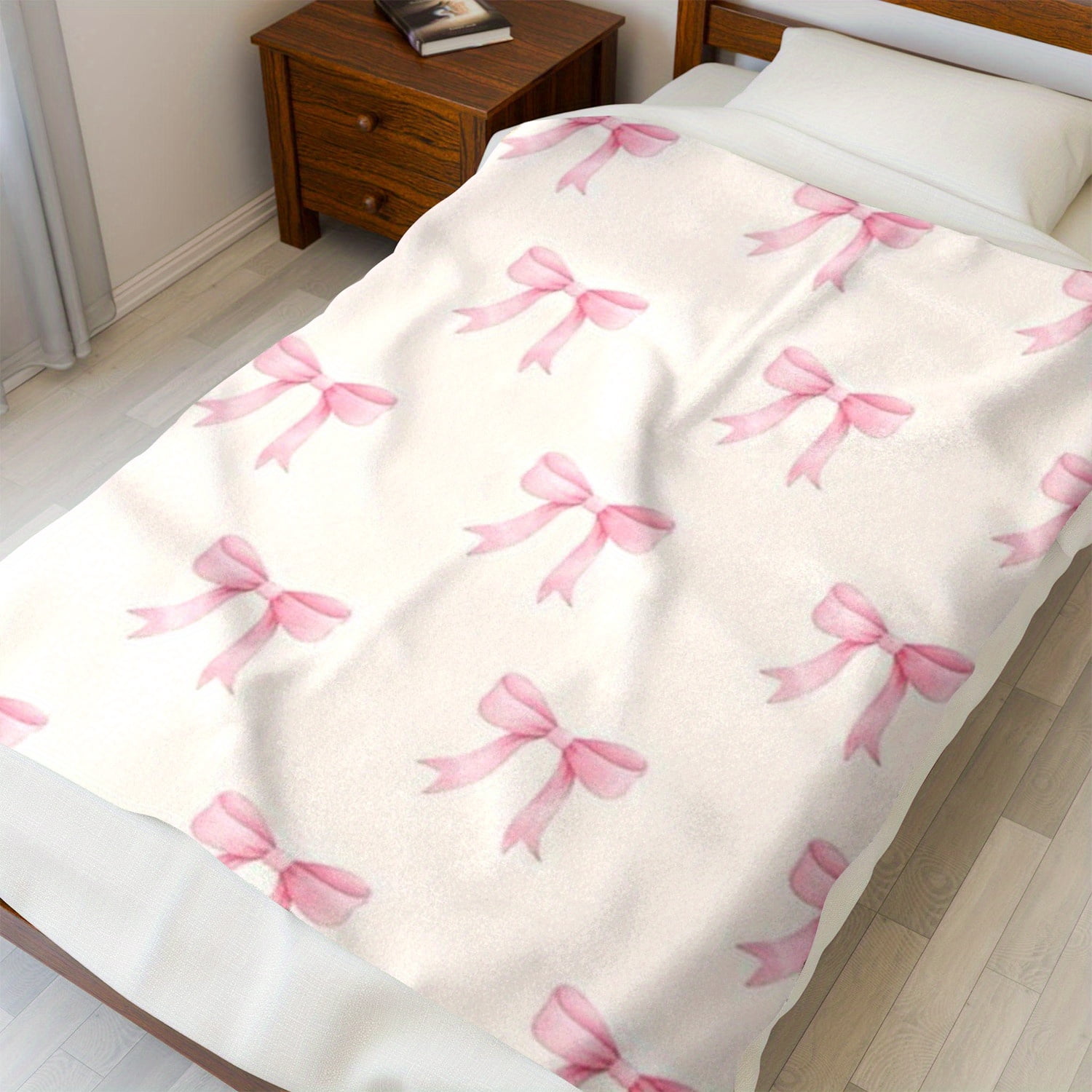 Bow Tie Printed Fleece Blanket Colorful Soft Vintage Cute Design ...