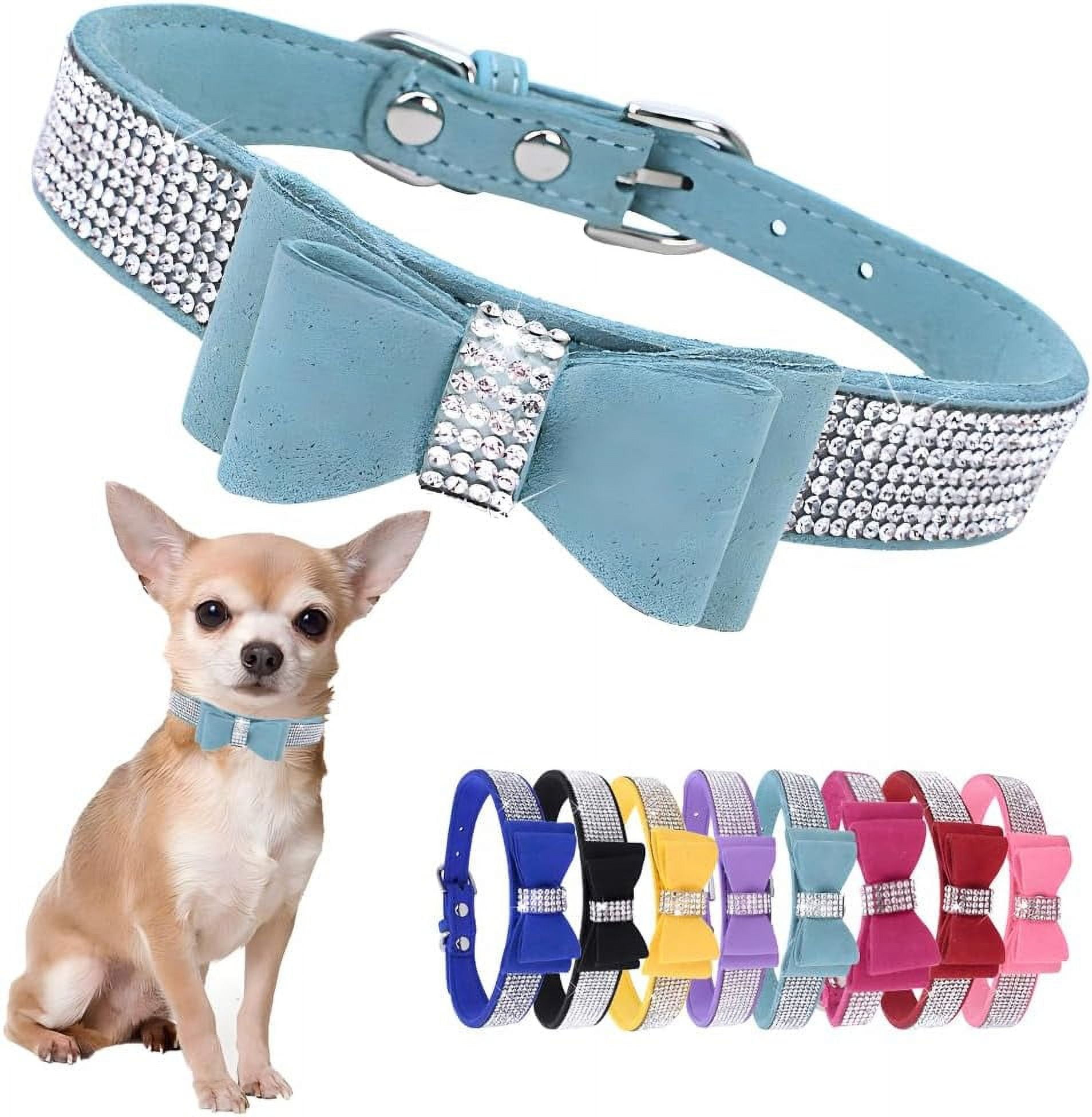 Bow Tie Rhinestone Dog Collar Cute Sparkling Crystal Diamond Puppy ...