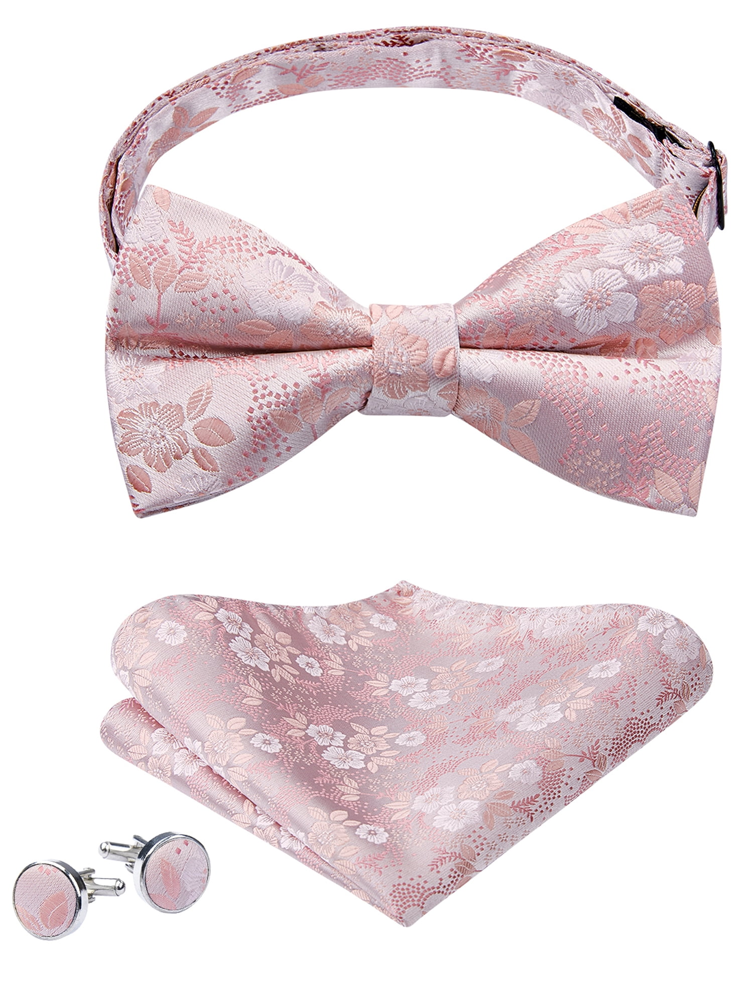 Bow Ties for Men, Men's Paisley Pre-tied Bowties Cufflinks Sets ...