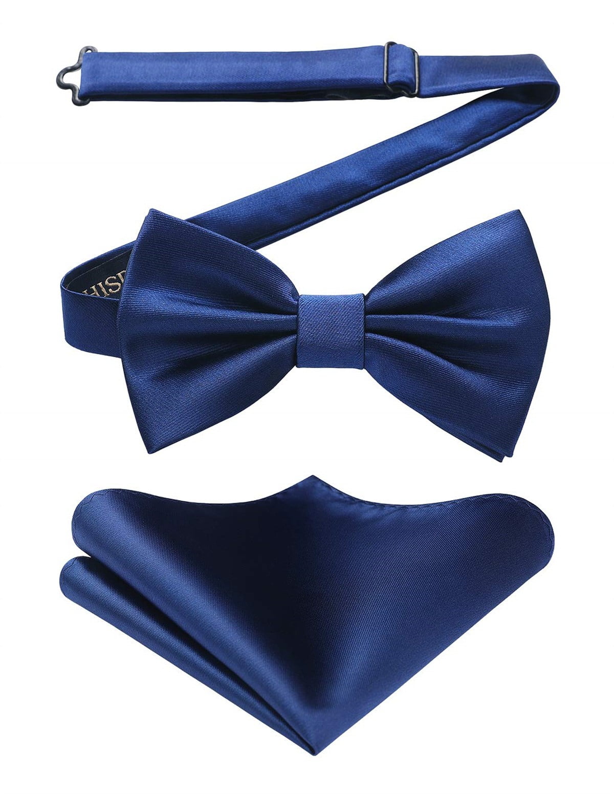 Bow Ties for Men Solid Color Pre-Tie Bow Tie and Pocket Square Set ...