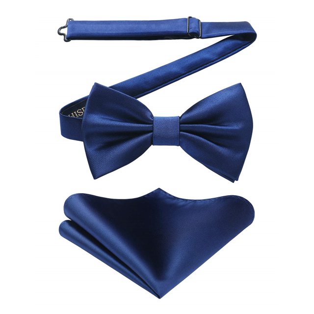 Bow Ties for Men Solid Color Pre-Tie Bow Tie and Pocket Square Set ...