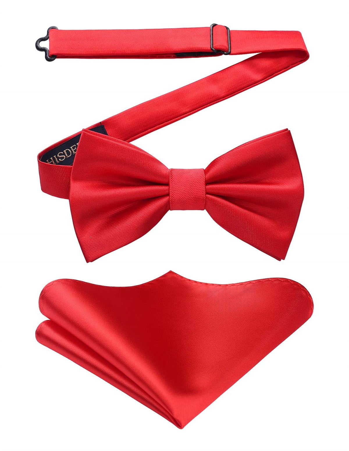 Bow Ties for Men Solid Color Pre-Tie Bow Tie and Pocket Square Set ...