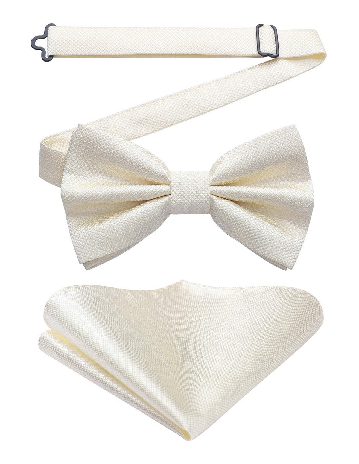 Bow Ties for Men Solid Color Pre-Tie Bow Tie and Pocket Square Set ...