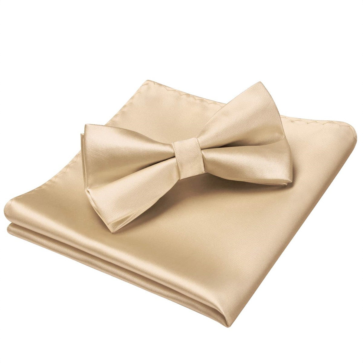 Bow Ties for Men Solid Color Pre-Tie Bow Tie and Pocket Square Set ...