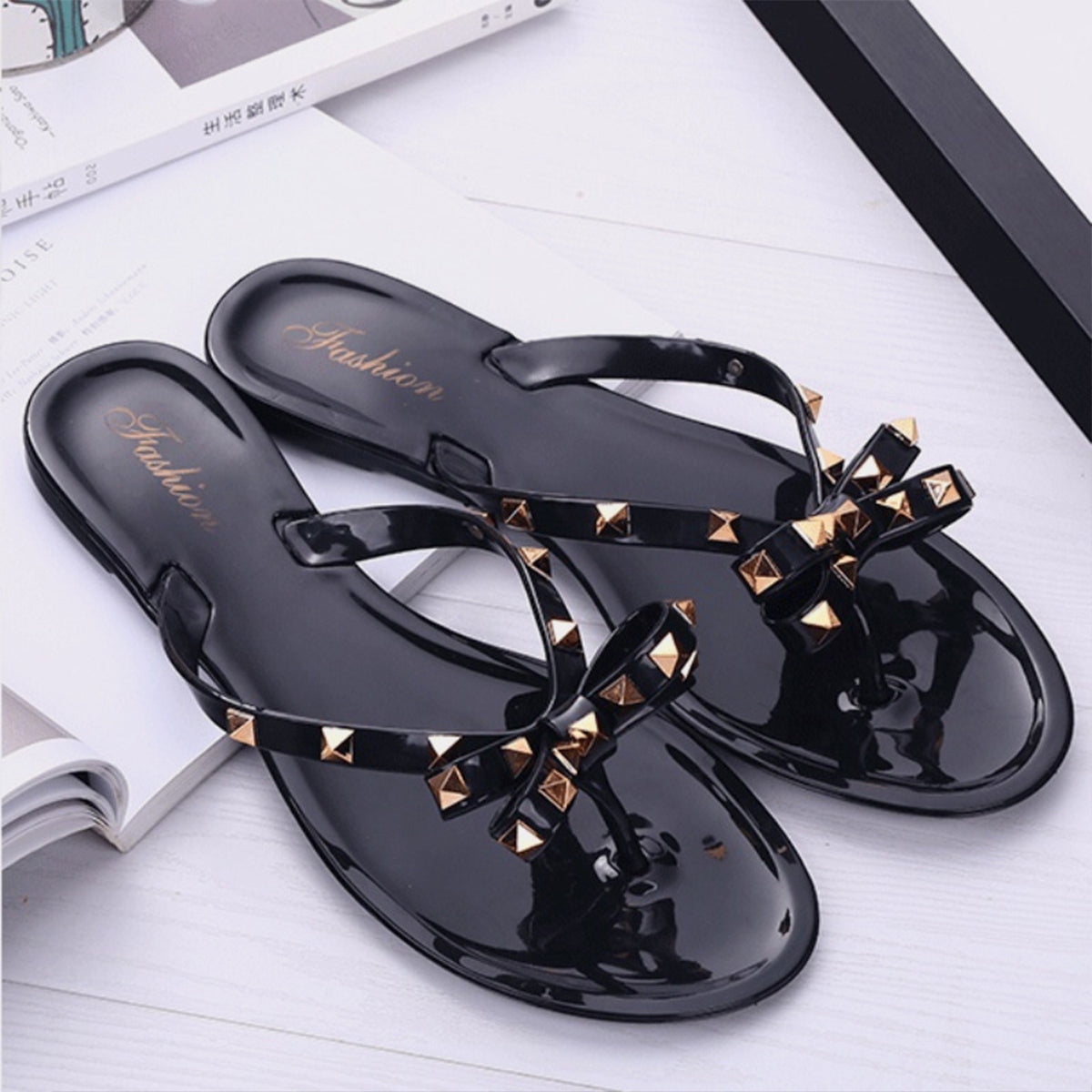 Bow Toe Post PVC Sandals - Walmart.com