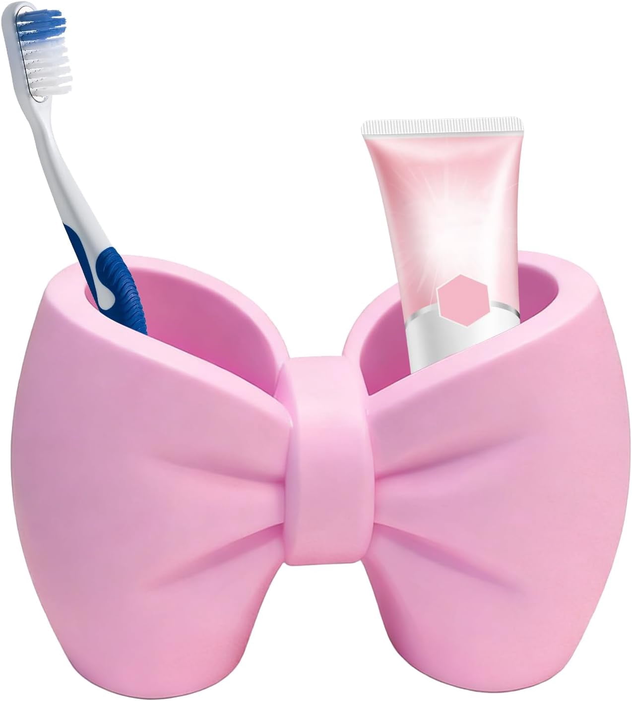 Bow Toothbrush Holder with Cute, Facial Cleaner Container – Decorative ...