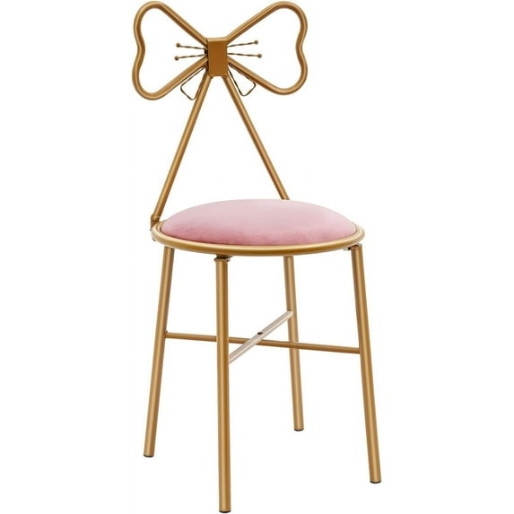Bow Vanity Chair,Pink Vanity Stool,Butterfly-Shaped Vanity Chair ...