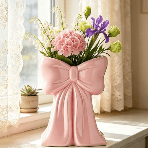 Bow Vase for Flowers, Lightweight Build, Flower Vase Decor, Versatile ...