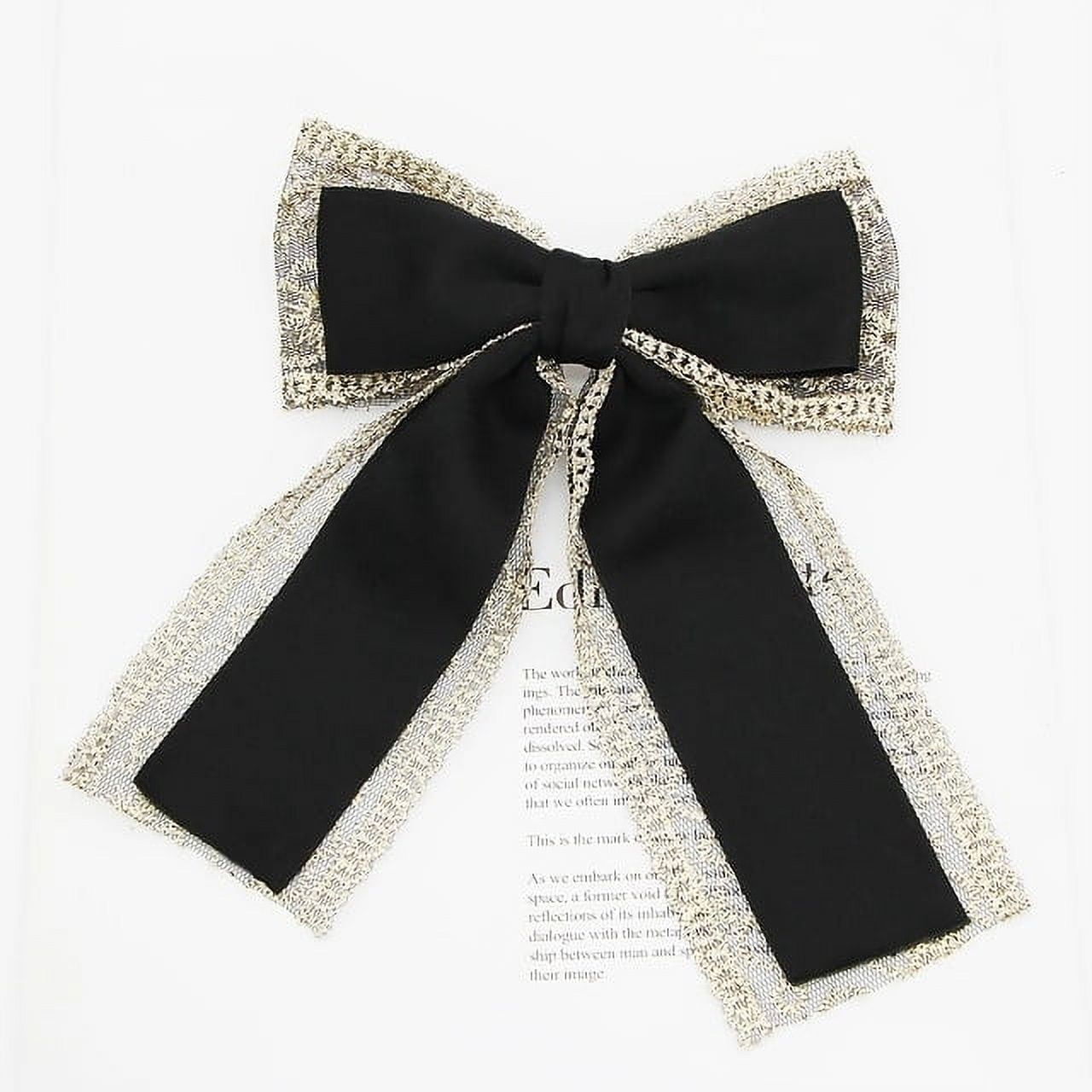 Bow Velvet Rose Hair Clips Spring Clip Retro Grab Clip Large Hair Claw ...