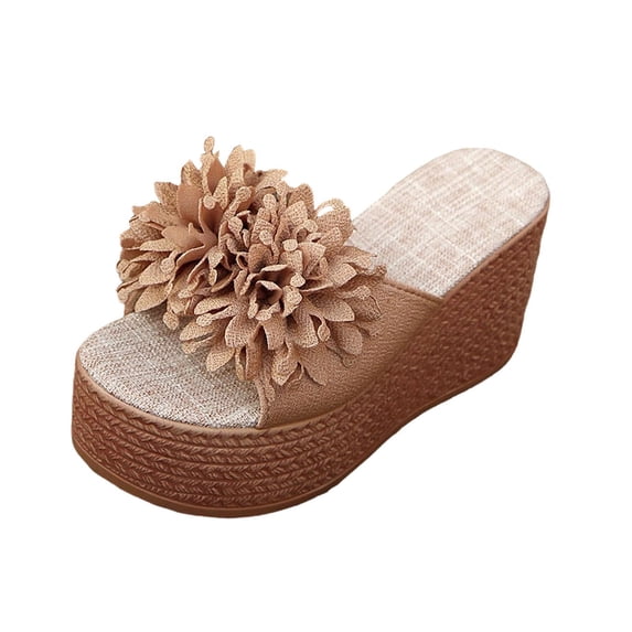 Bow Wedge Sandals for Women Platform Sandals Slides Open Toe Slip On ...