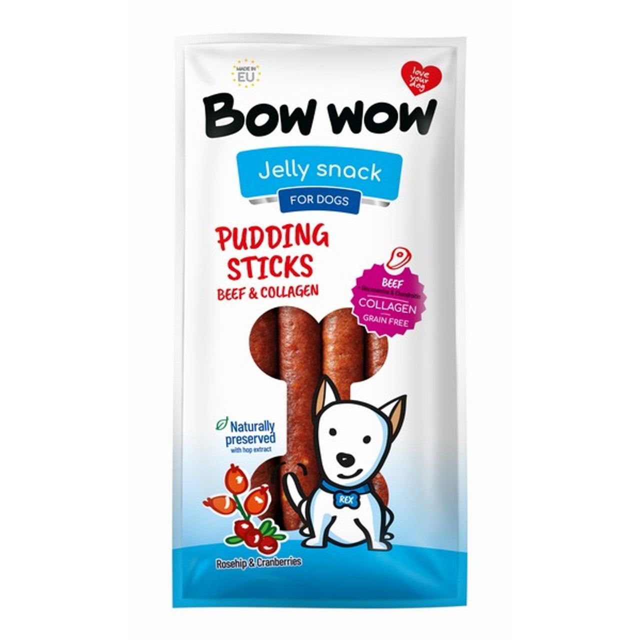 Bow Wow Pudding Stick Beef and Collagen 6x170g - Walmart.com