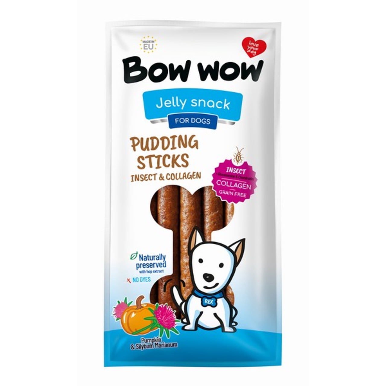 Bow Wow Pudding Stick Insect and Collagen Bacon Flavour 170g Case of 6 - Walmart.com