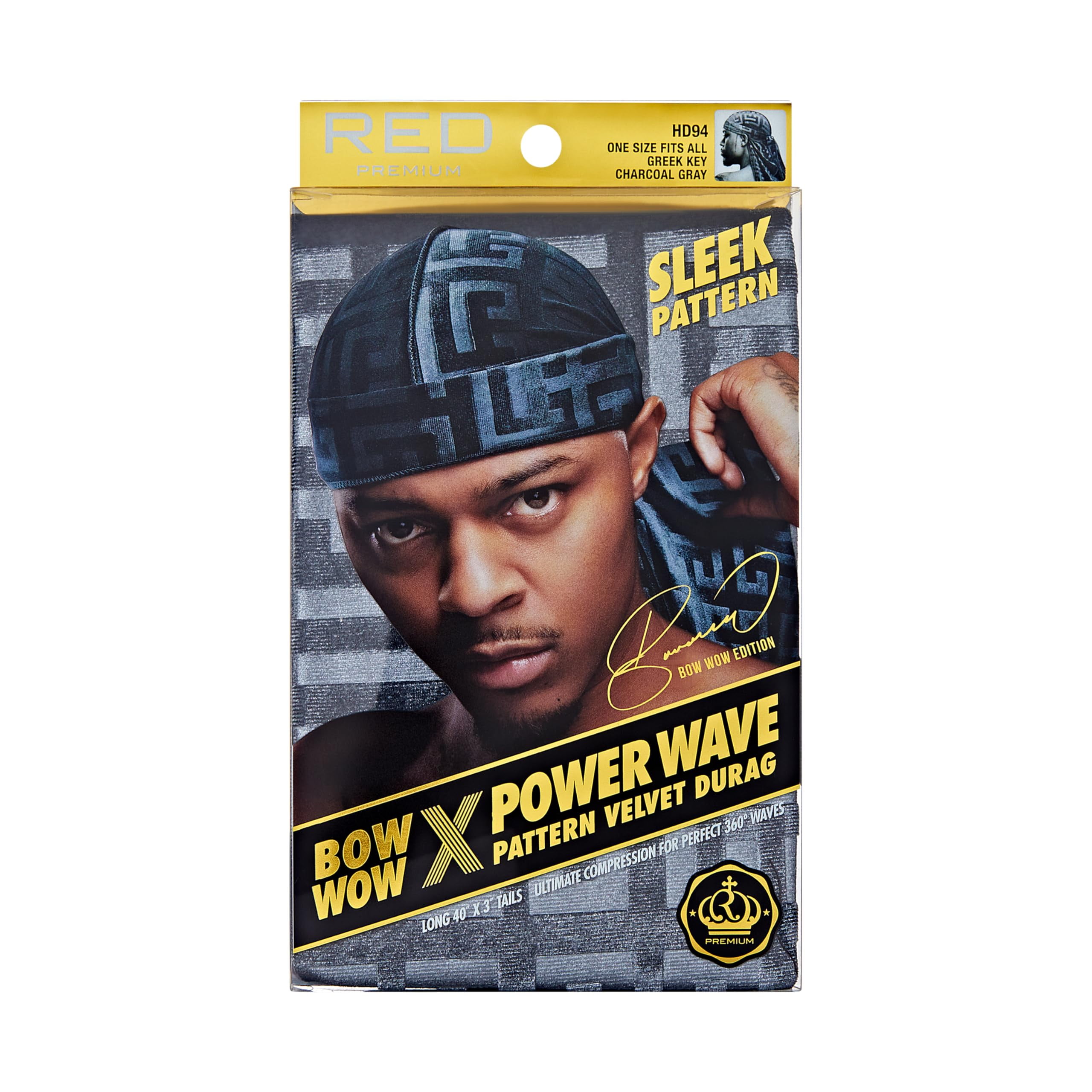 Red by Kiss Bow Wow X Power Wave Premium Pattern Velvet Durag, Soft ...
