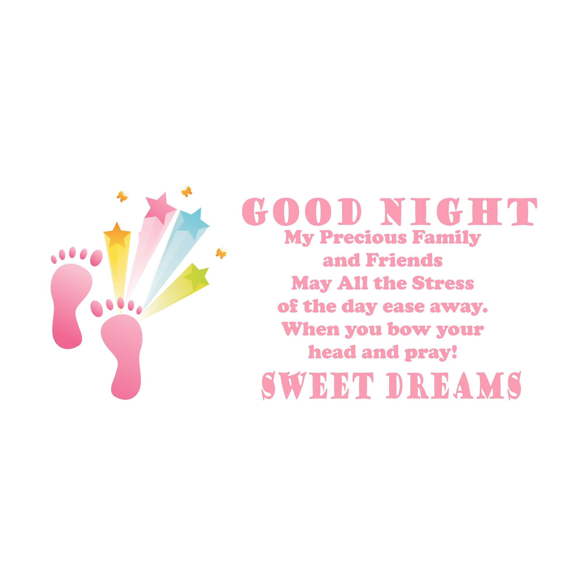 Bow Your Head And Pray Good Night My precious Family Quote wall Design ...