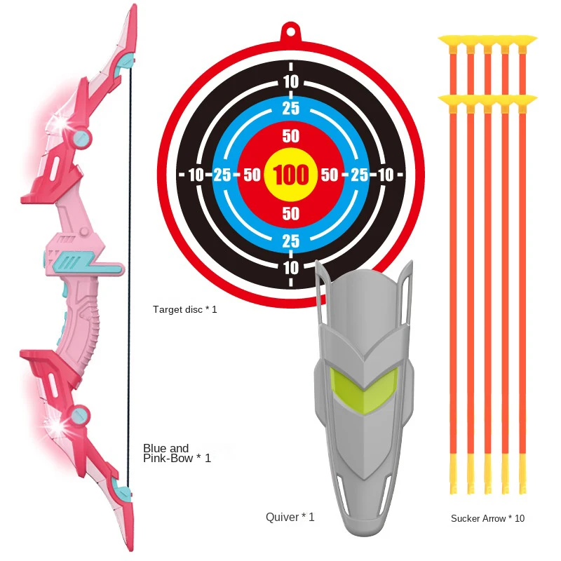 Bow and Arrow Set Light Up Archery Toy Kids Outdoor with Standing ...