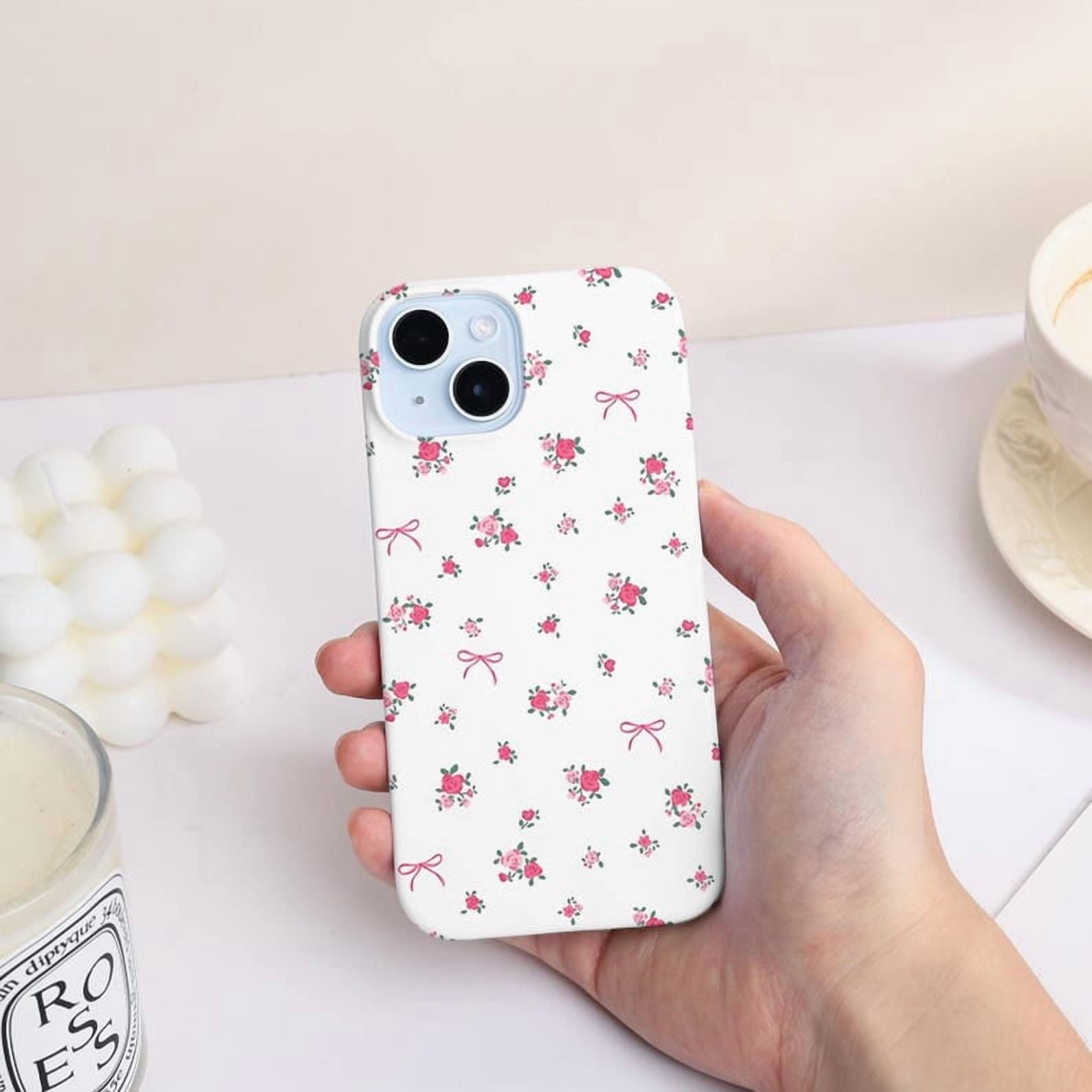 Bow and Flower Tough Phone Case, Floral Protective Matte Cover ...