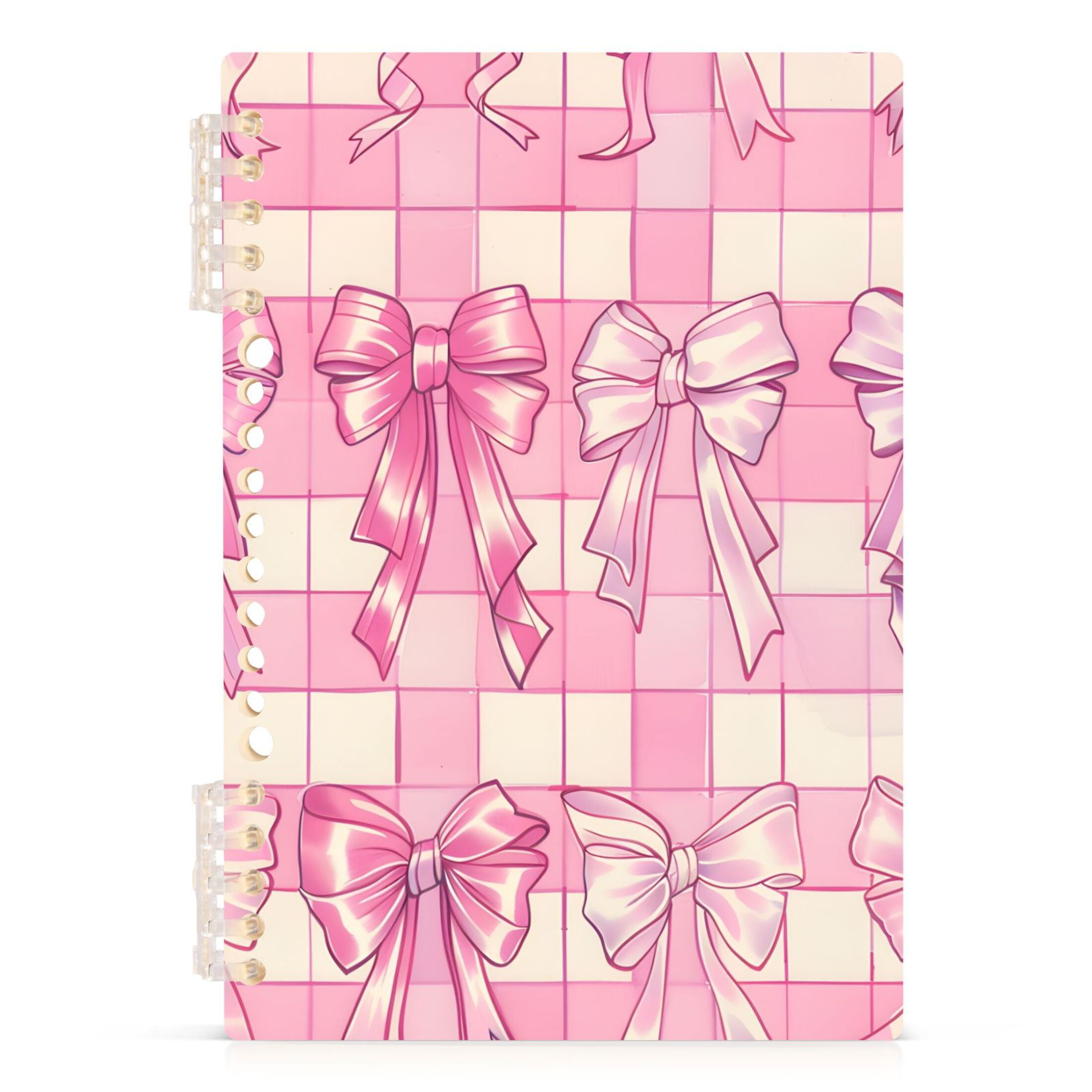 Bow and Plaid Spiral Notebooks 60 Sheets 120 Pages A5 Journal Notepad 8 ...