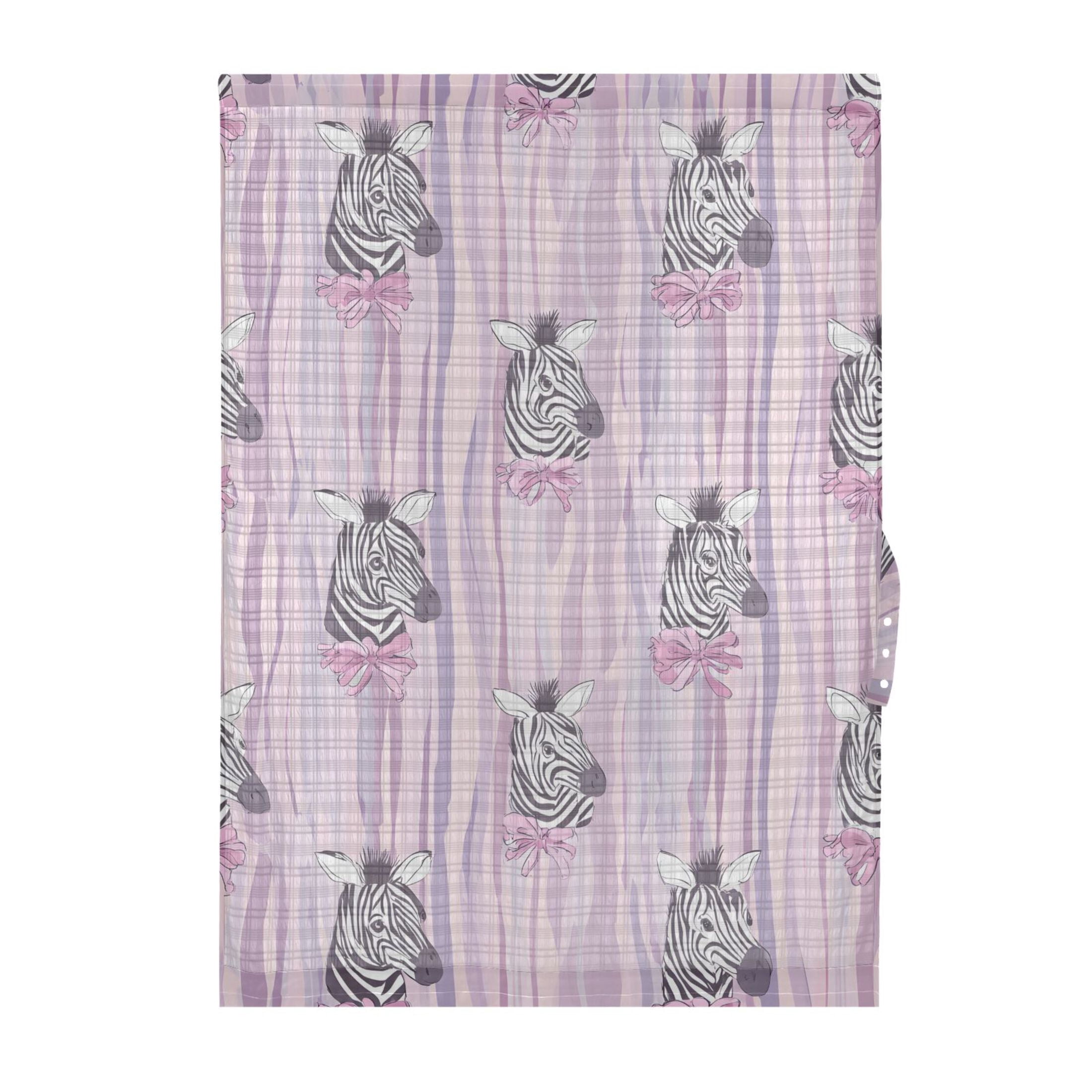 Bow and Zebra Pattern Door Curtain Sheer Privacy Light Filtering Window ...