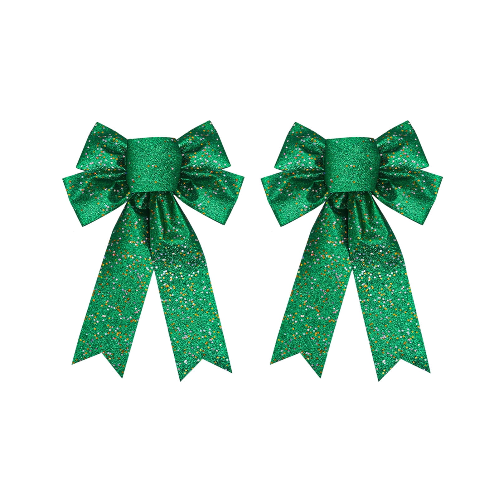 Bowayaoa 2 PCS Christmas Bows, 9x13 in Christmas Bows Outdoor, Glitter ...