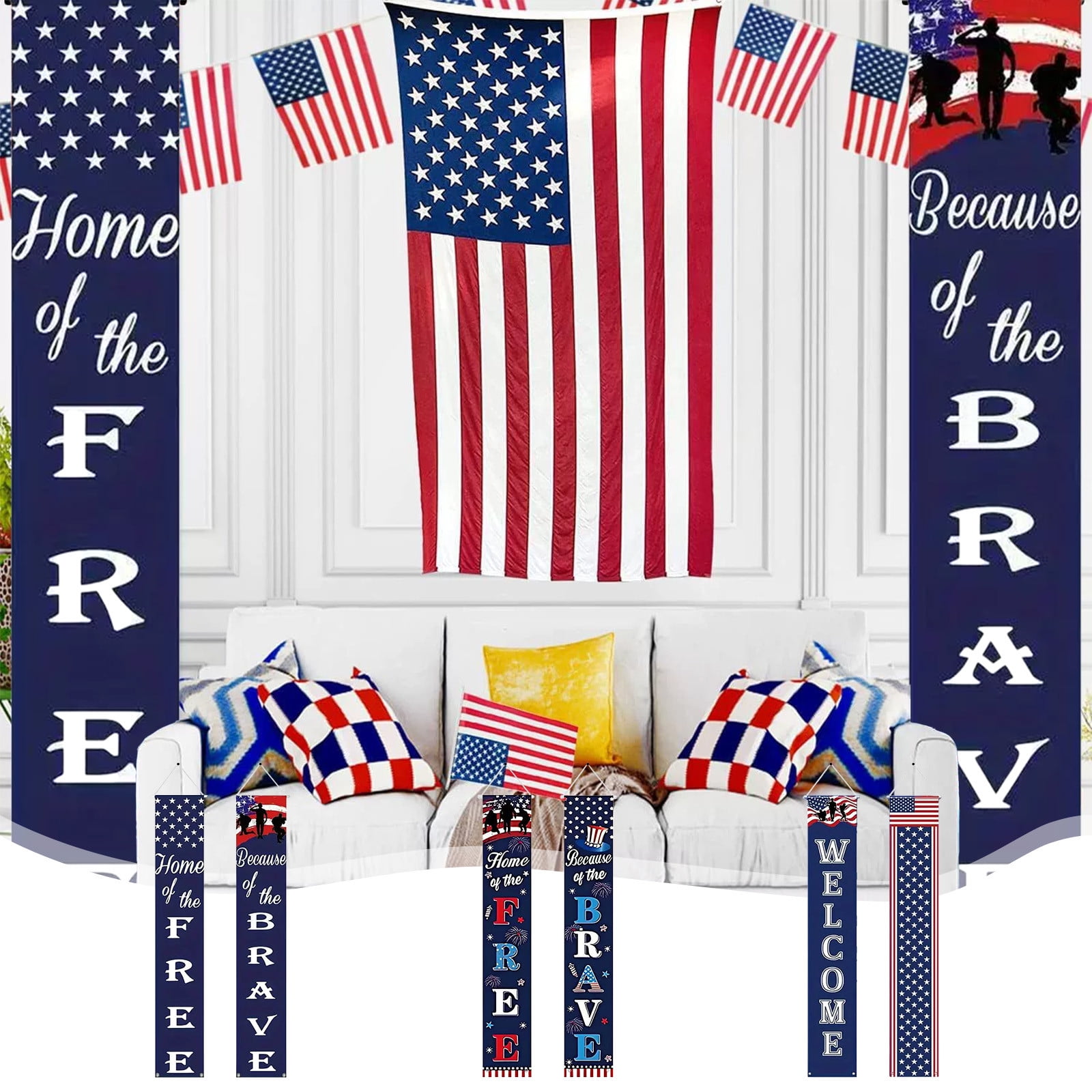 Bowayaoa 4th of July Decorations Outdoor Patriotic Memorial Day Decor ...