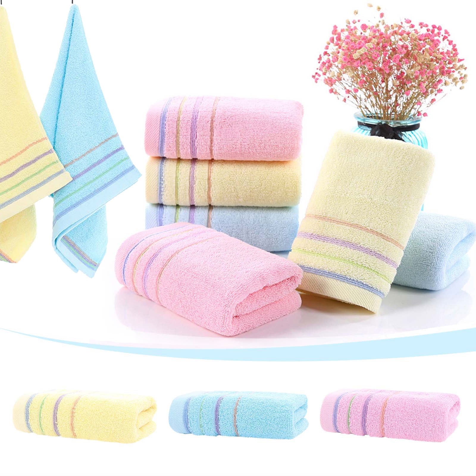 Bowayaoa Cotton Washcloths Soft, Highly Absorbent Washcloth, Face ...