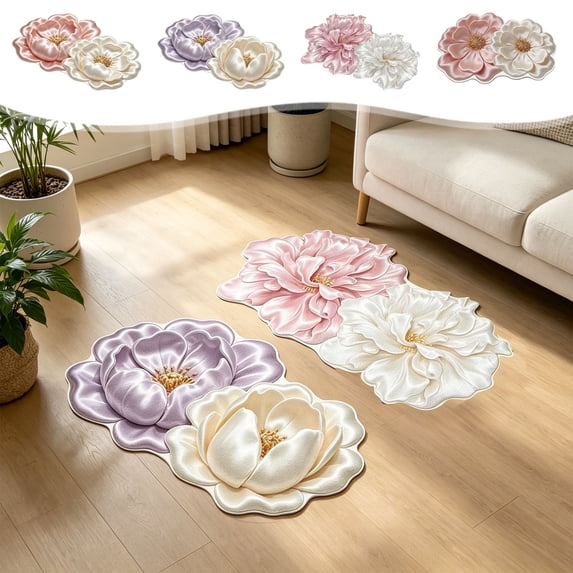 Bowayaoa Floral Polyester Bath Rug 15.7×23.6 Inch, Non-Slip Water ...