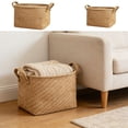 Bowayaoa Foldable Wooden Storage Basket With Handle, Portable Sturdy ...