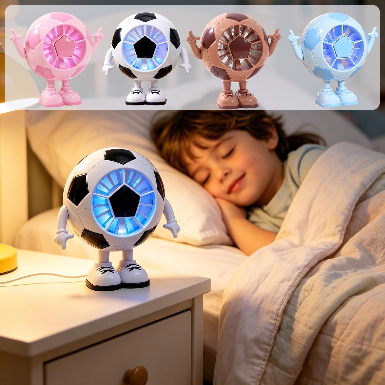 Bowayaoa Football Shaped Portable Handheld Fan,USB Rechargeable Fan ...
