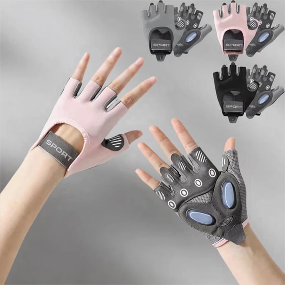 Bowayaoa Half Finger Workout Gloves with Adjustable Wrist Strap ...