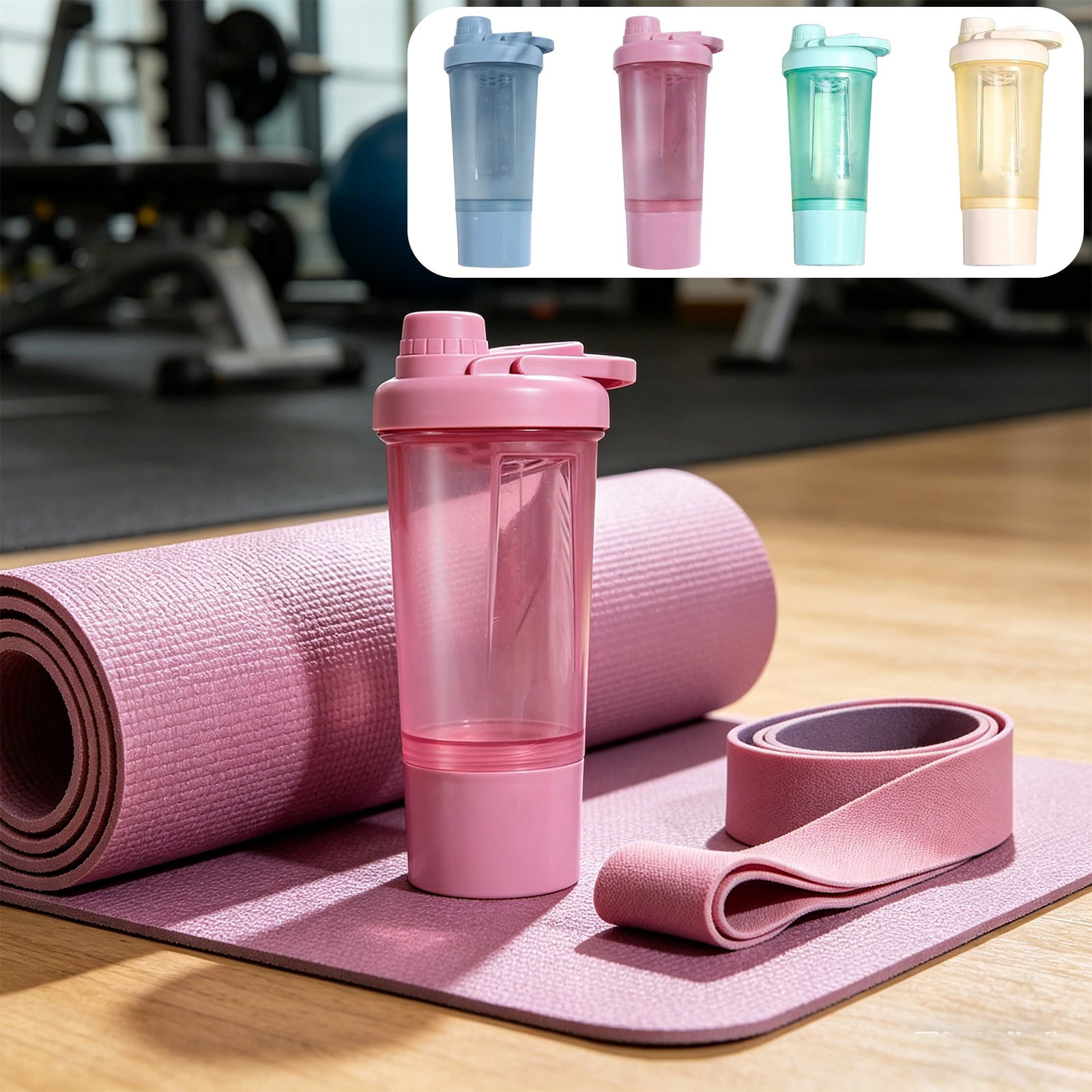 Bowayaoa Hand-held fitness shake bottle, leak-proof protein powder ...