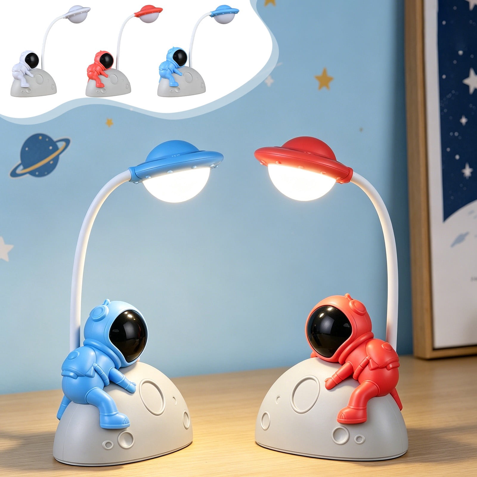 Bowayaoa LED Desk Lamp, USB Rechargeable Eye-Caring Reading Light with ...