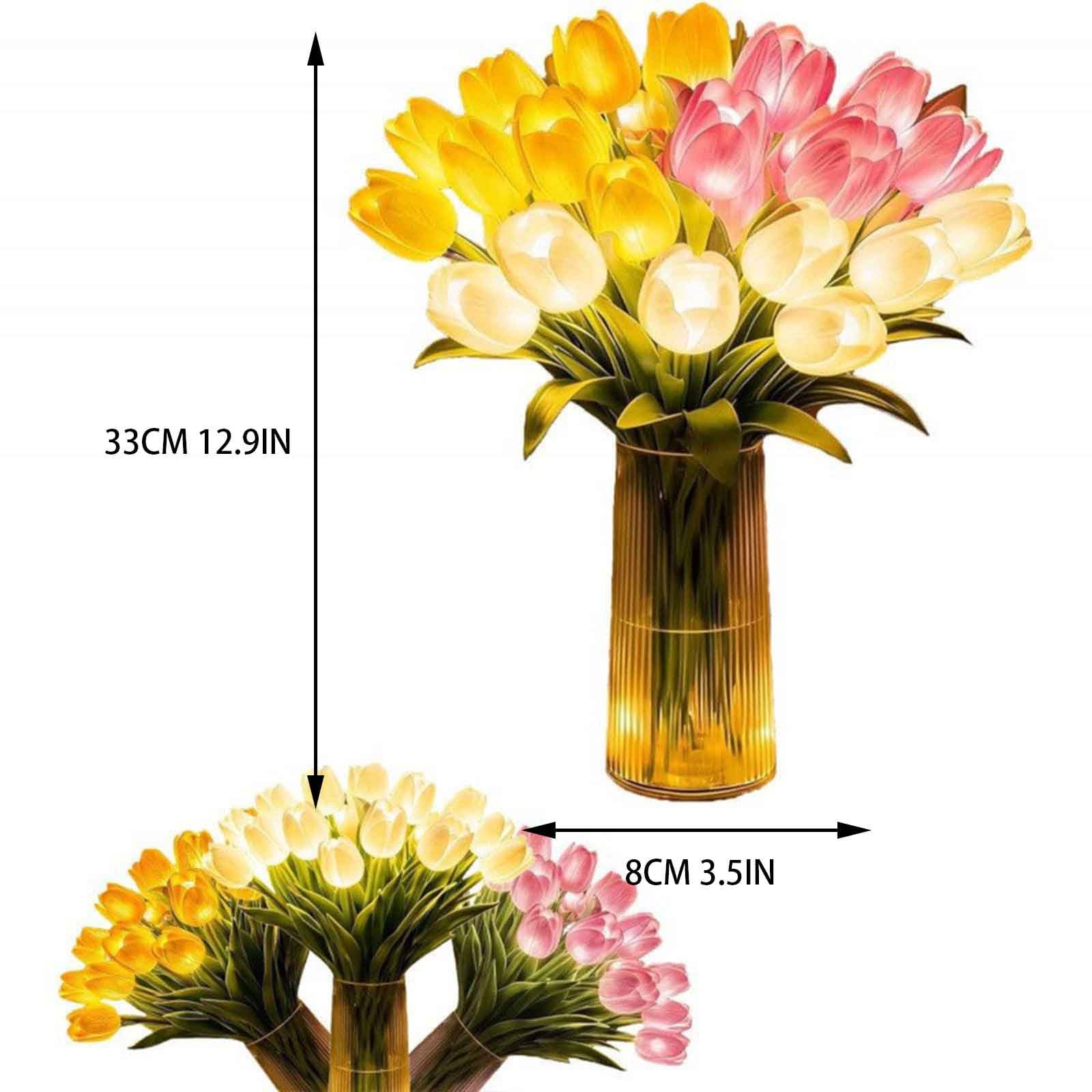 Bowayaoa LED Tulip Flower Light, Adjustable Stem Artificial Flower Lamp ...