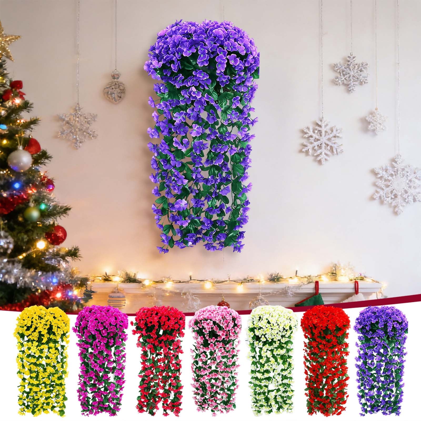 Bowayaoa Lifelike Silk Artificial Violet Wisteria Hanging Flower ...