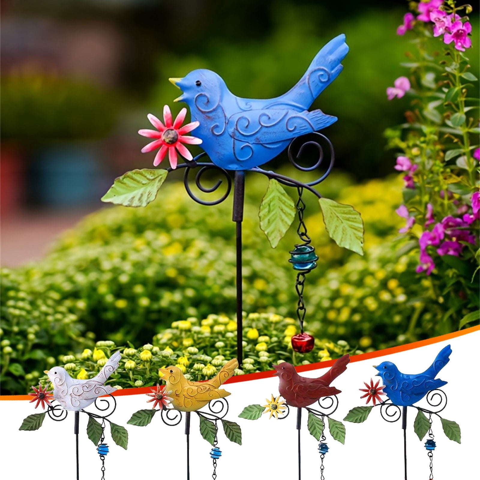 Bowayaoa Metal Flower Garden Stakes. Outdoor Decor Stakes for Spring ...