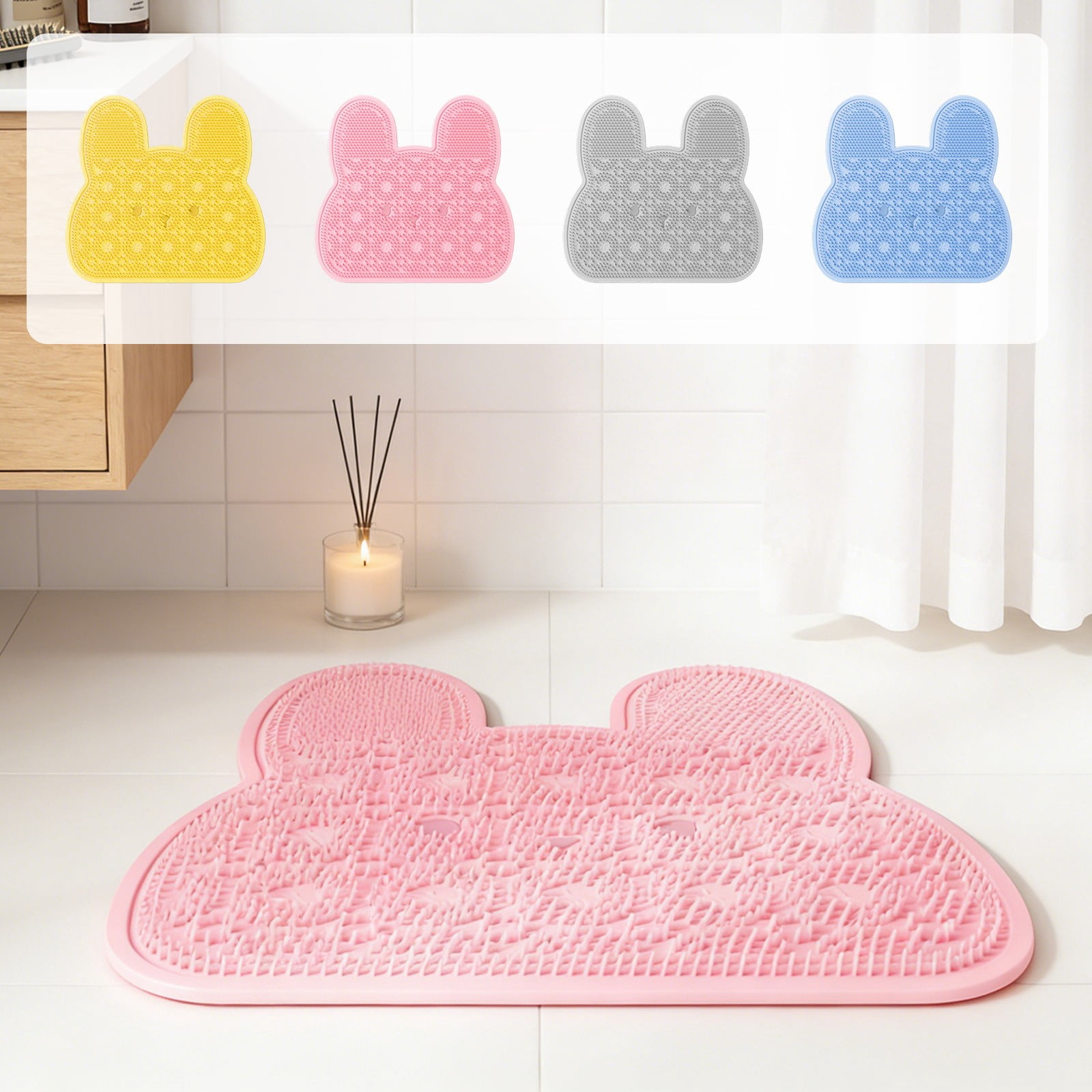 Bowayaoa Non-slip Shower Foot Scrubber Mat 12.7×11.9 inch, Exfoliating ...