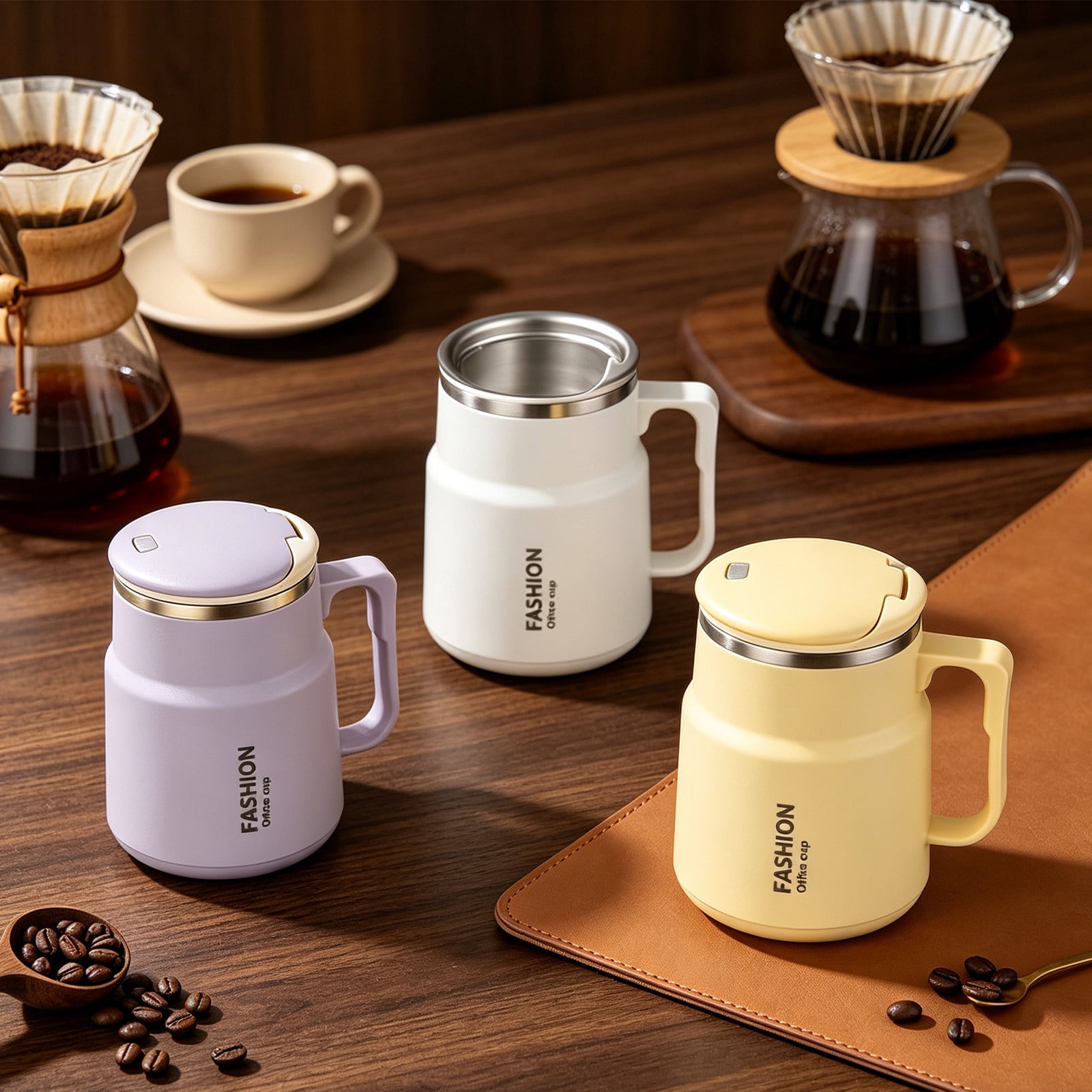 Bowayaoa Stainless Steel Insulated Mug with Lid, Handle & Removable Tea ...