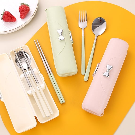 Bowayaoa Stainless Steel Portable Cutlery with Storage Box, Reusable ...